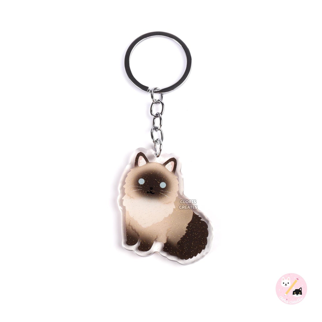 Seal Point Ragdoll Cat Acrylic Pet Breed Keychain | Cartoon Chibi ...