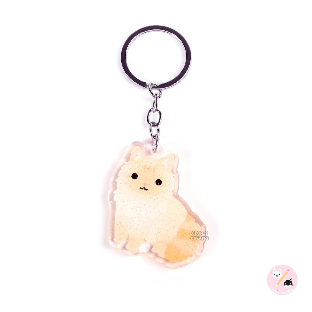 Flame Point Ragdoll Cat Acrylic Pet Breed Keychain | Cartoon Chibi ...
