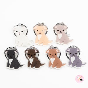 Blue Pitbull Staffy Staffordshire Bull Terrier Acrylic Dog Keychain ...