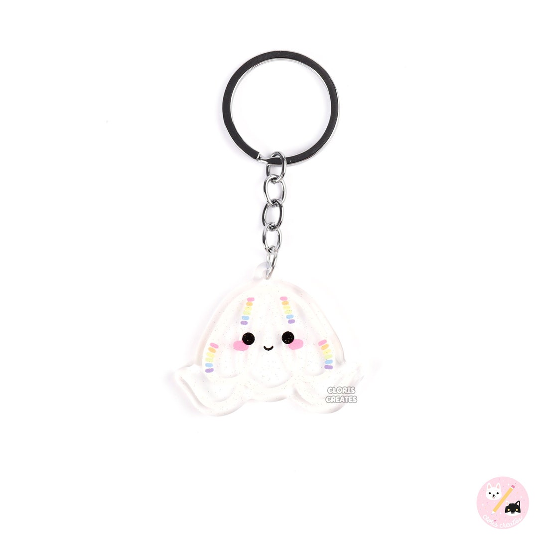 Comb Jelly Acrylic Glitter Keychain | Kawaii Chibi Jellyfish Marine ...