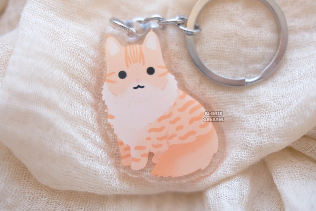 Orange Tabby Maine Coon Cat Acrylic Pet Breed Keychain - Etsy