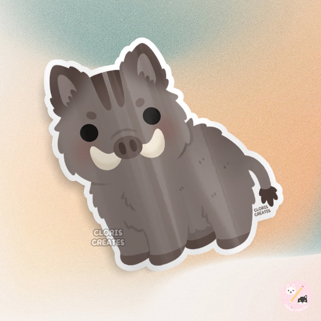 Wild Boar Waterproof Vinyl Sticker Kawaii Chibi Petting Zoo - Etsy