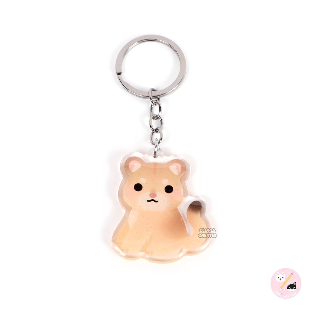 Mountain Lion Puma Cougar Cat Acrylic Glitter Keychain | Kawaii Chibi ...