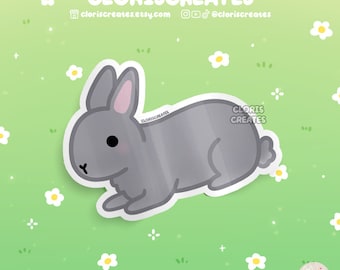Flemish Giant Rabbit Silhouette Sticker, Vinyl Bunny Decal, Glossy ...