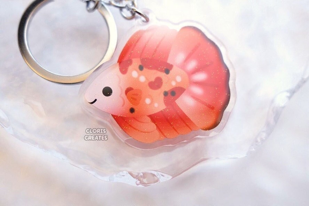Betta Fish Nemo Koi Spotted Halfmoon Keychain Cartoon - Etsy