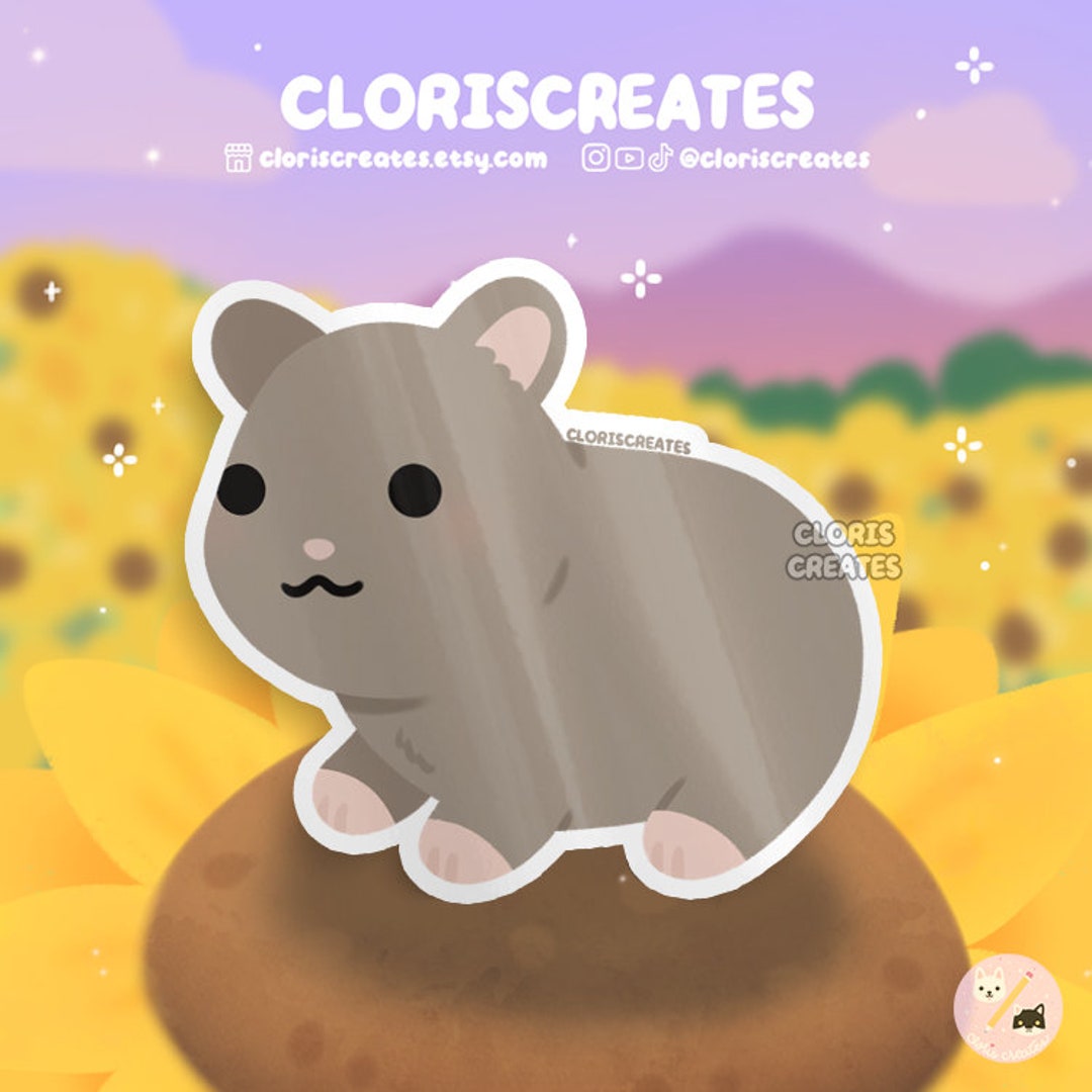 Dove Syrian Teddy Bear Hamster Waterproof Vinyl Sticker | Kawaii Chibi ...