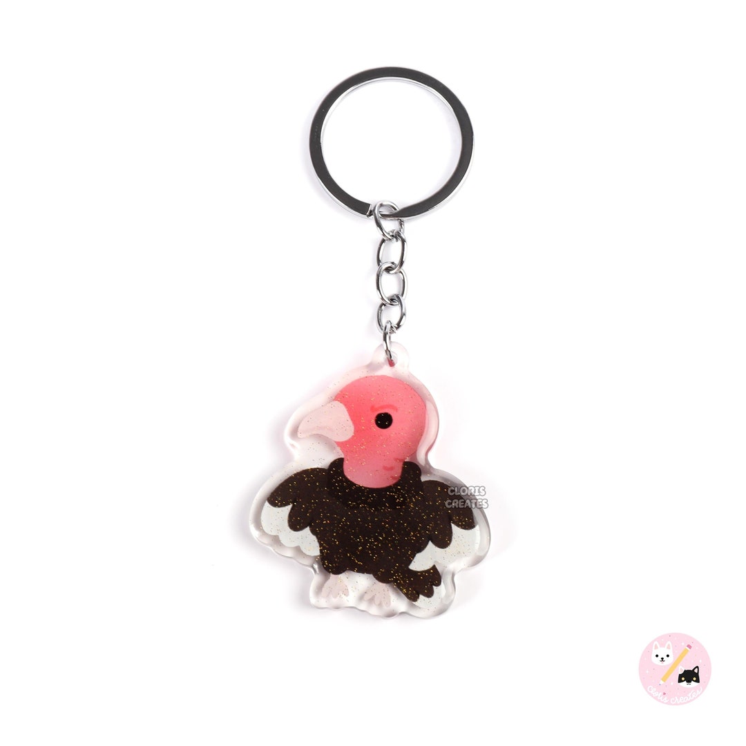 Turkey Vulture Condor Acrylic Keychain | Cartoon Chibi Birds of Prey ...