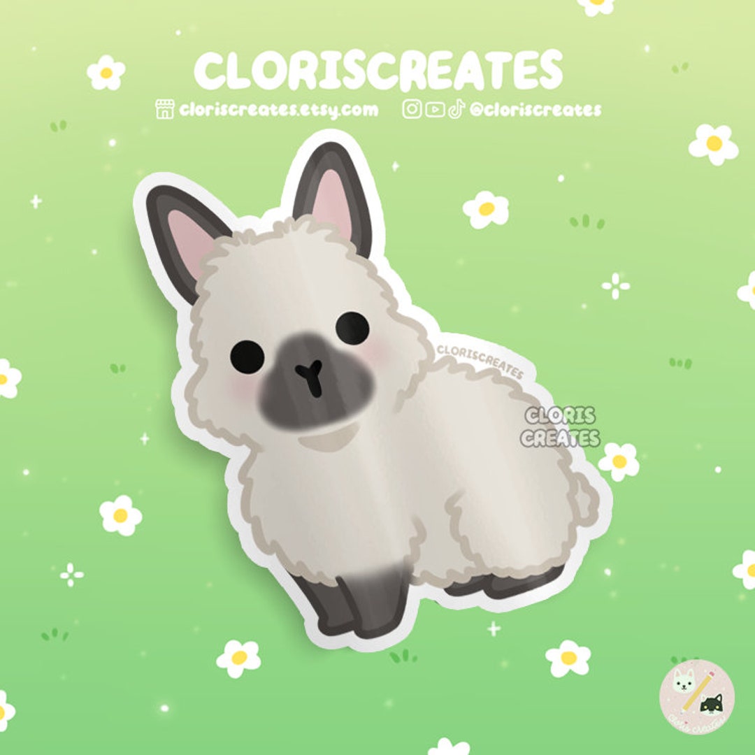 Sable Point Lionhead Rabbit Waterproof Vinyl Sticker | Kawaii Chibi ...