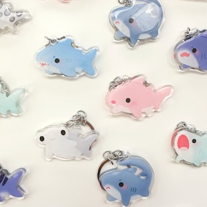 Hammerhead Shark Acrylic Glitter Keychain | Kawaii Chibi Marine Animal ...