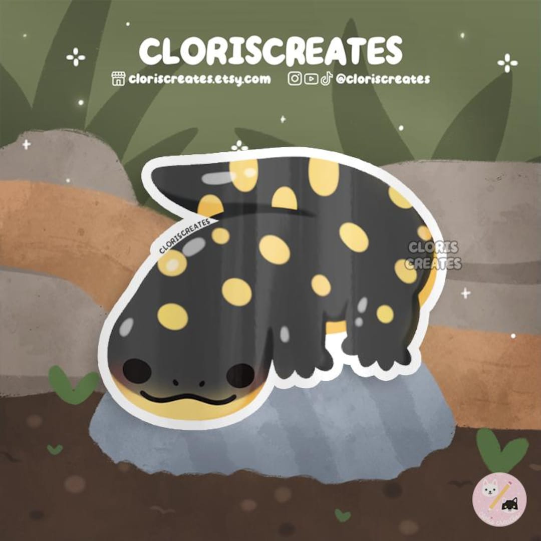 California Tiger Salamander Lizard Waterproof Vinyl Sticker | Kawaii ...