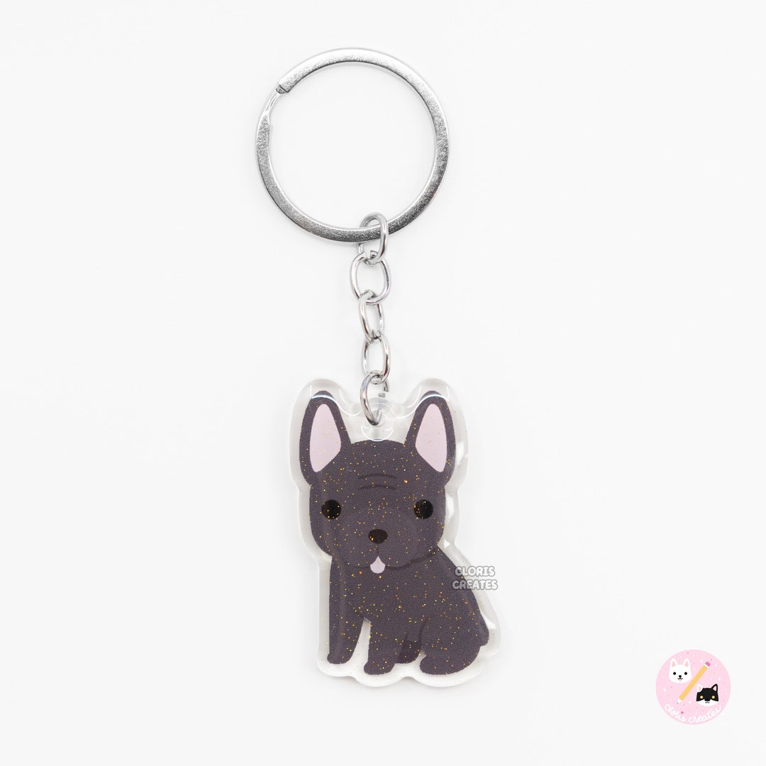Blue French Bulldog Frenchie Acrylic Dog Breed Keychain | Cartoon ...