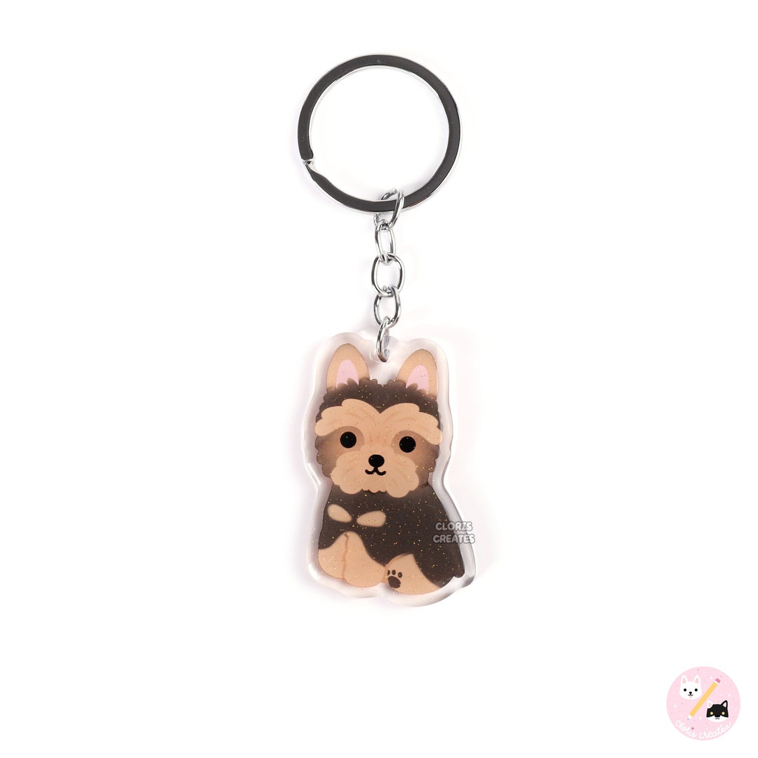 Black & Tan Yorkie Yorkshire Terrier Dog Breed Acrylic Keychain ...