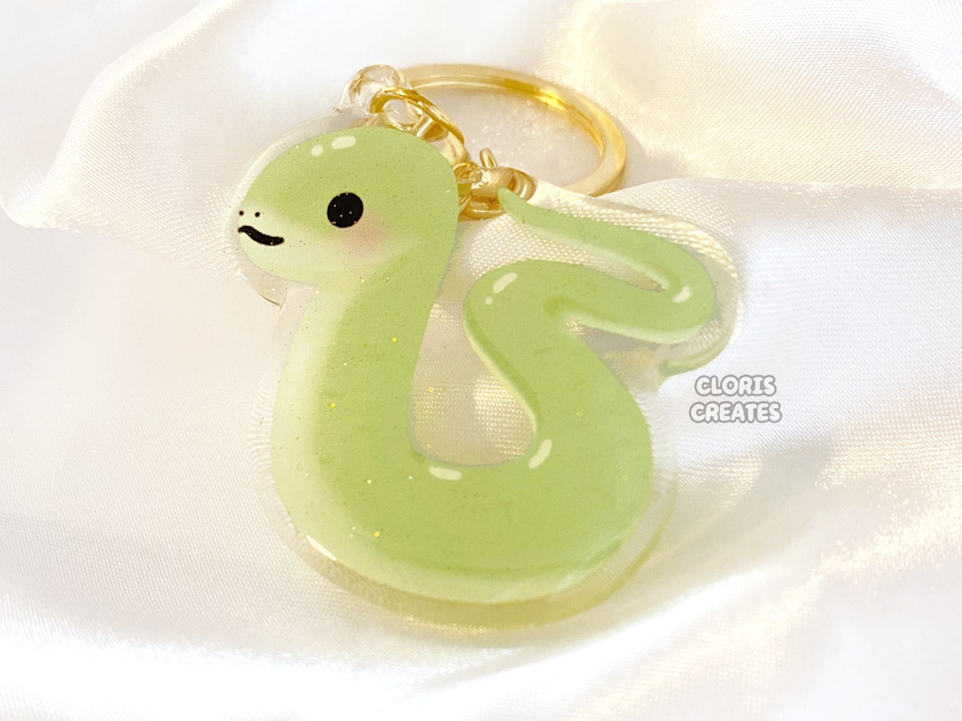 Rough Green Snake Acrylic Pet Breed Keychain Cartoon Kawaii - Etsy