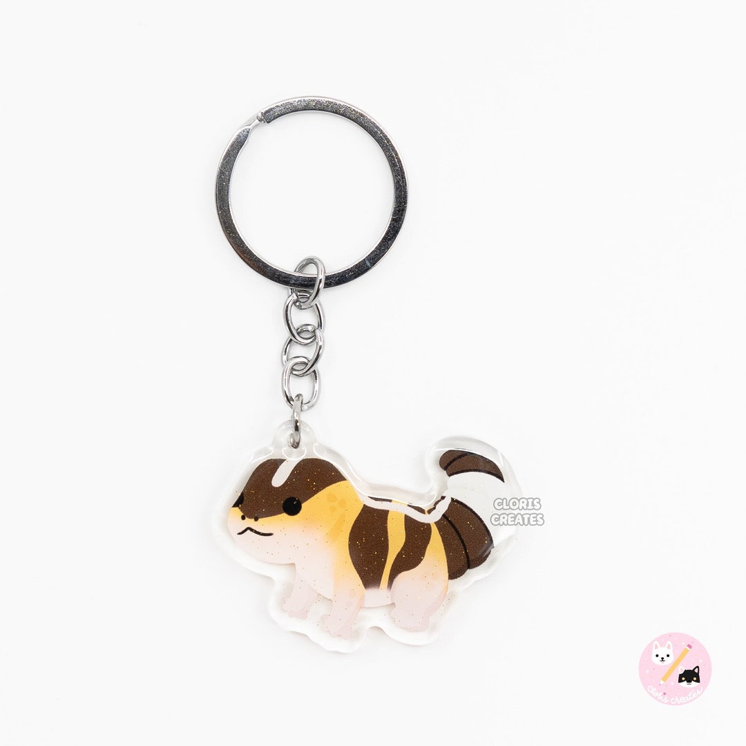African Fat Tailed Gecko Acrylic Lizard Keychain | Cartoon Kawaii ...