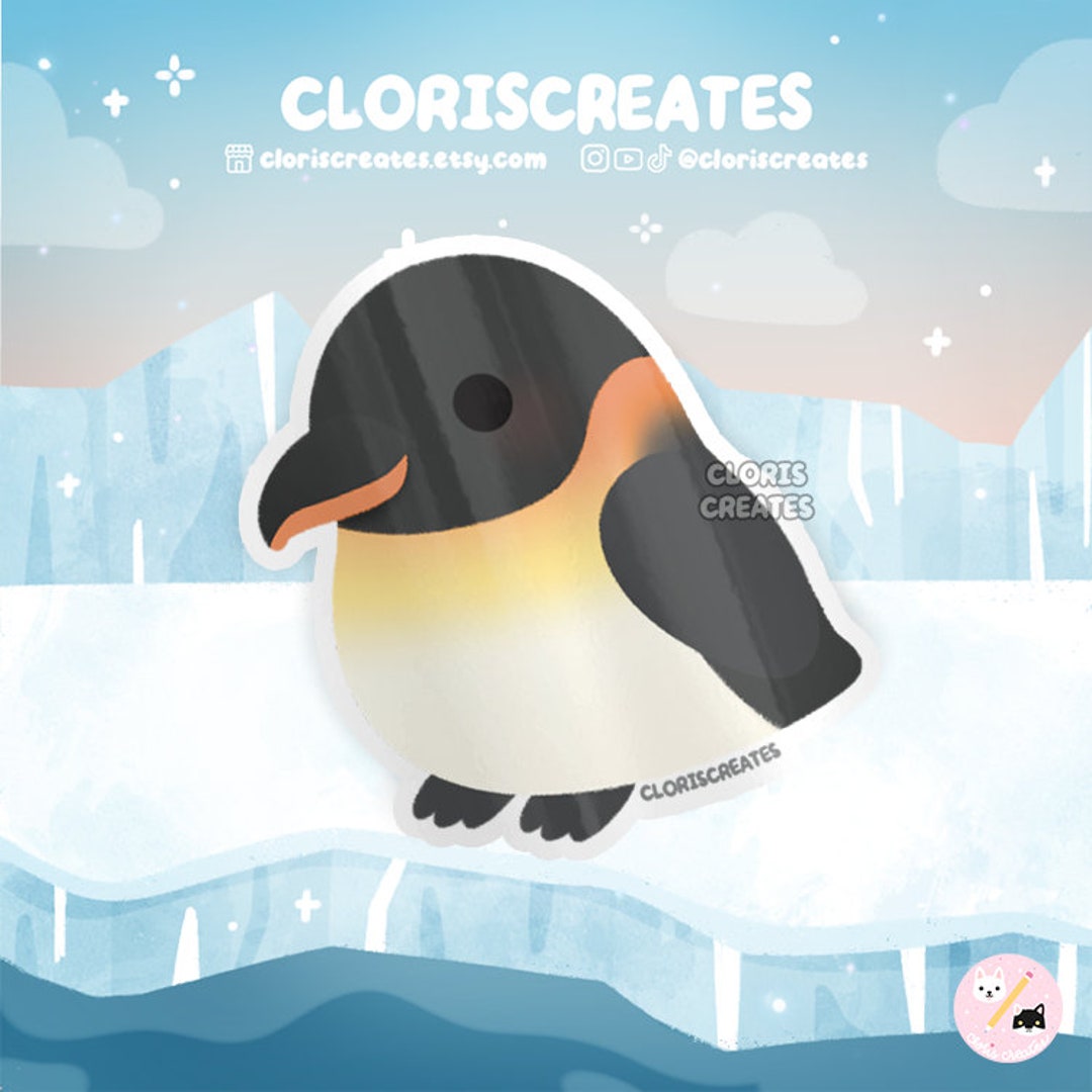 Emperor Penguin Waterproof Vinyl Sticker | Kawaii Chibi Marine Animal ...