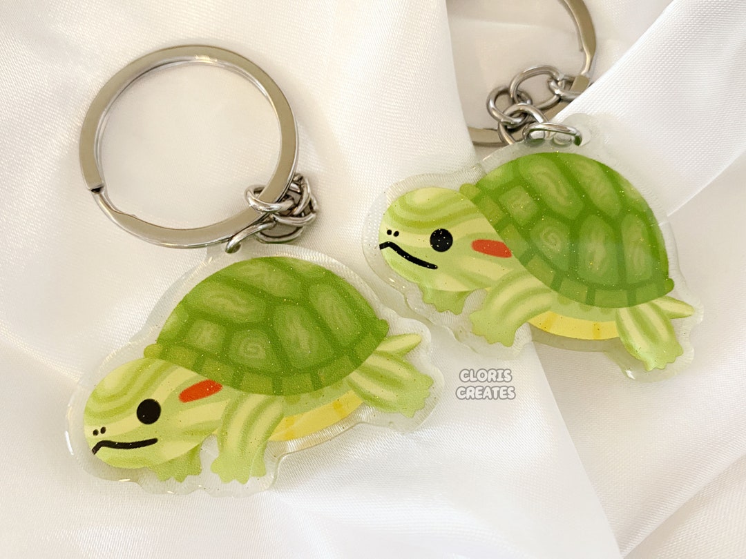 Red Eared Slider Turtle Acrylic Keychain Cartoon Kawaii Art - Etsy