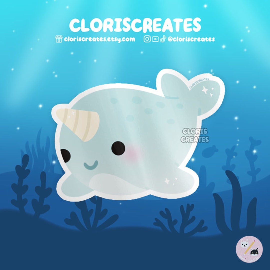 Narwhal Waterproof Vinyl Sticker | Kawaii Chibi Art Marine Biologist ...