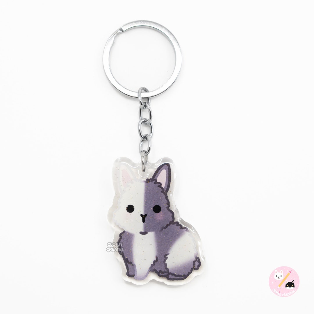 Magpie Lionhead Rabbit Acrylic Pet Breed Keychain | Cartoon Kawaii Art ...