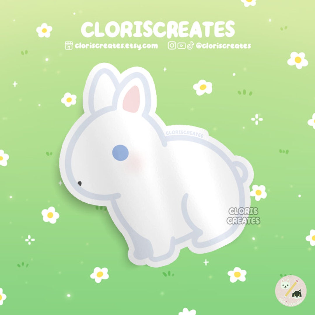 Blue Eyed White Netherland Dwarf Rabbit Waterproof Vinyl Sticker ...