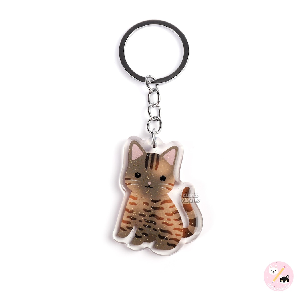 Torbie (tortie Tabby) Cat Acrylic Pet Breed Keychain | Cartoon Chibi ...