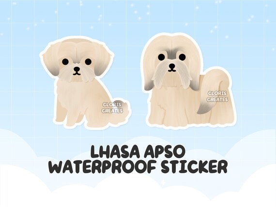 Lhasa Apso Die Cut Sticker Kawaii Chibi Waterproof Decal for - Etsy
