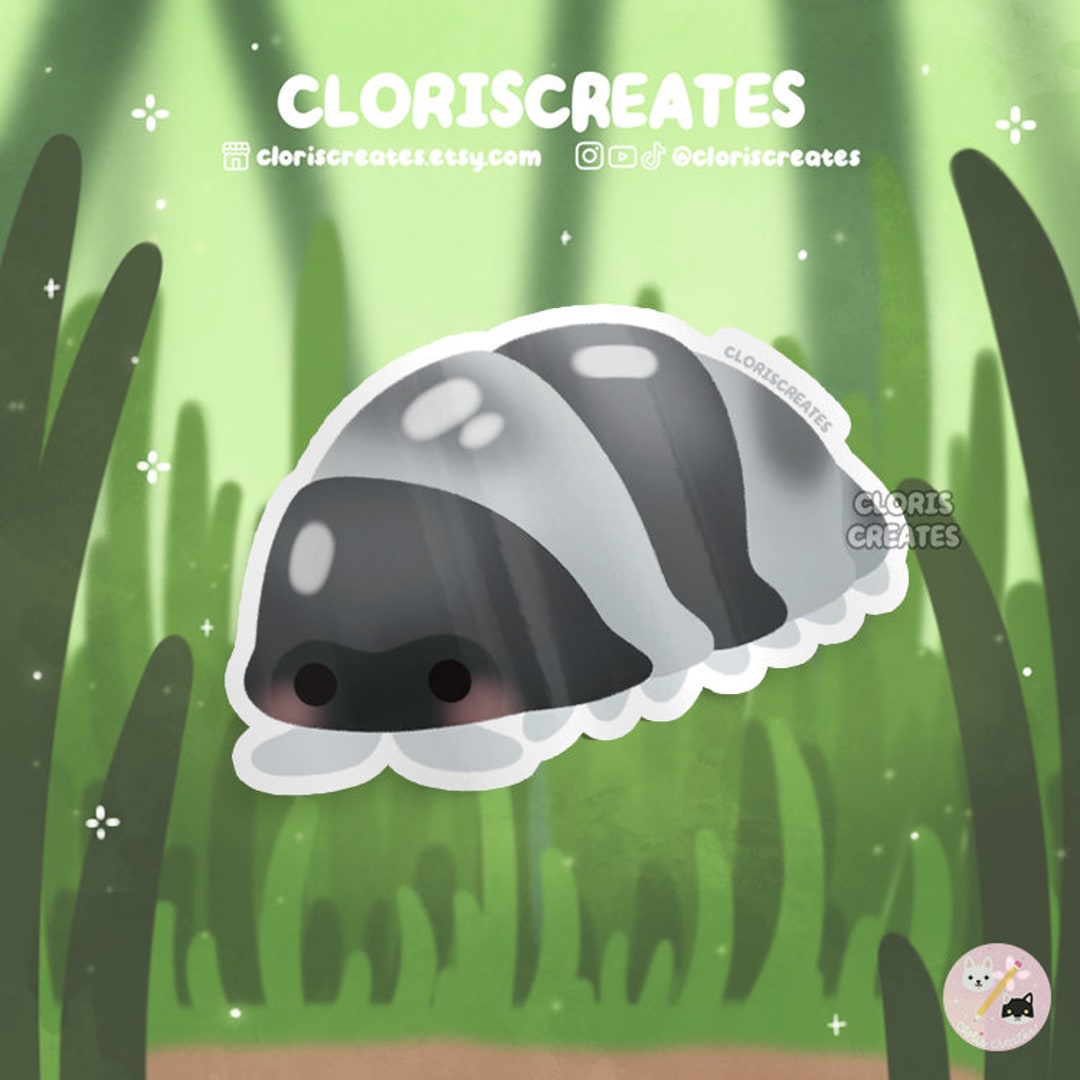 Panda King Isopod Roly Poly Waterproof Die Cut Sticker | Kawaii Chibi ...