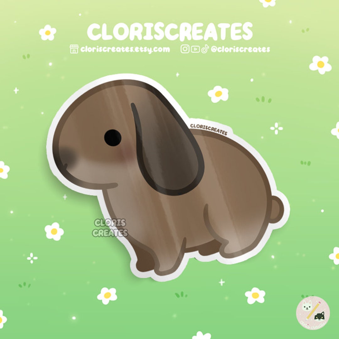 Black Sable Marten Holland Lop Rabbit Waterproof Vinyl Sticker | Kawaii ...