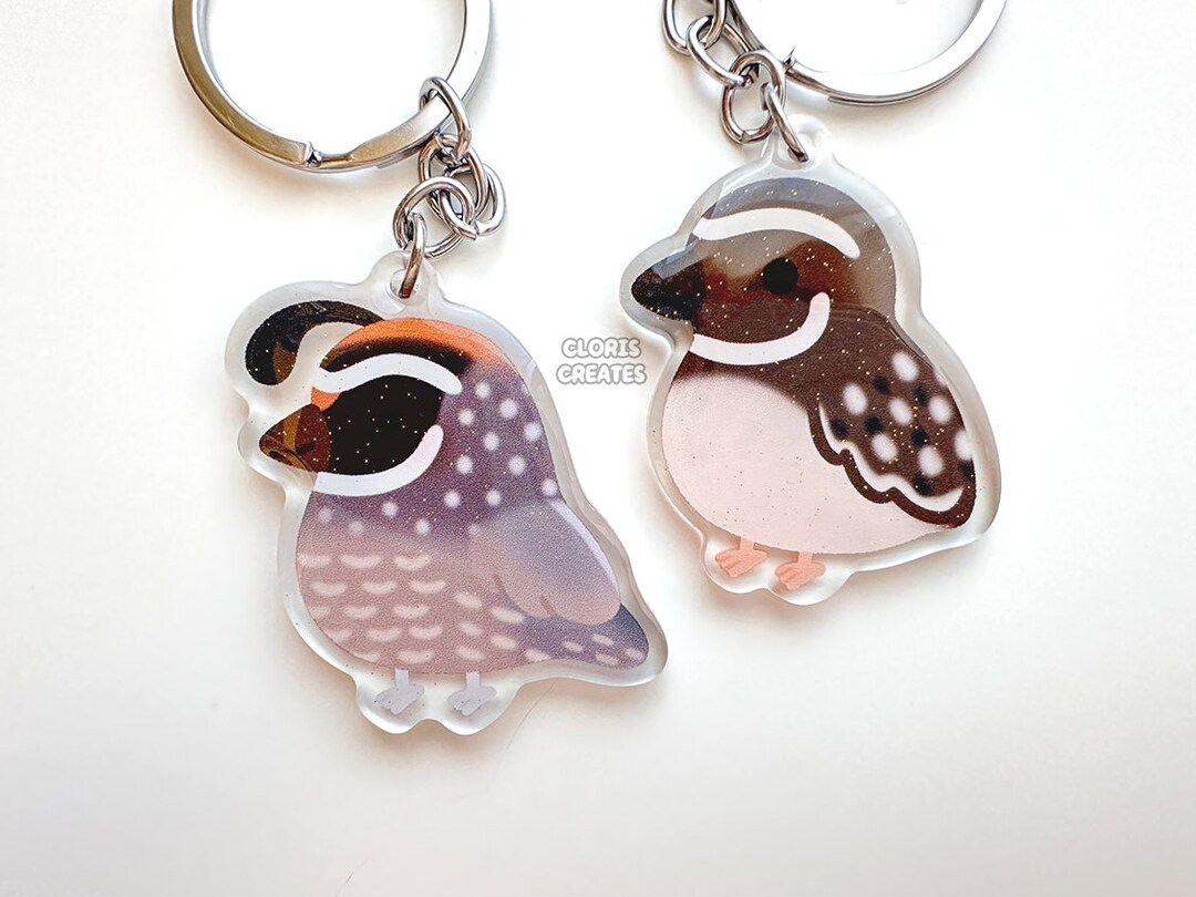 Japanese Quail Farm Animal Keychain Cartoon Chibi Art - Etsy