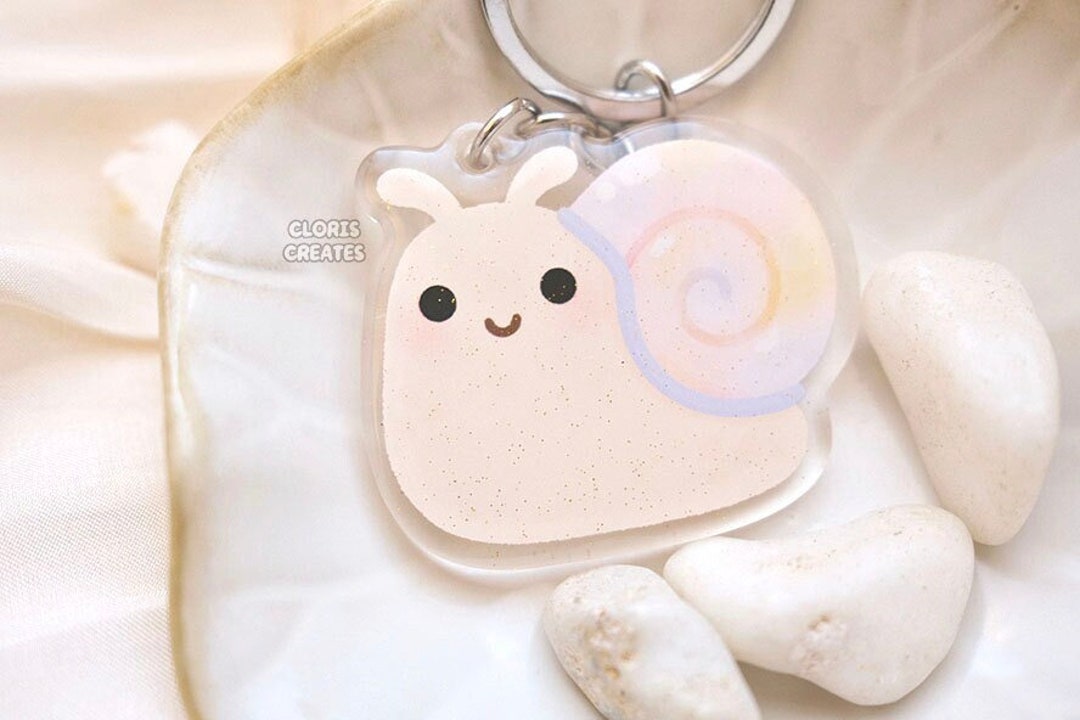 Rainbow Snail Keychain Cartoon Exotic Pet Mollusk Bug Art - Etsy