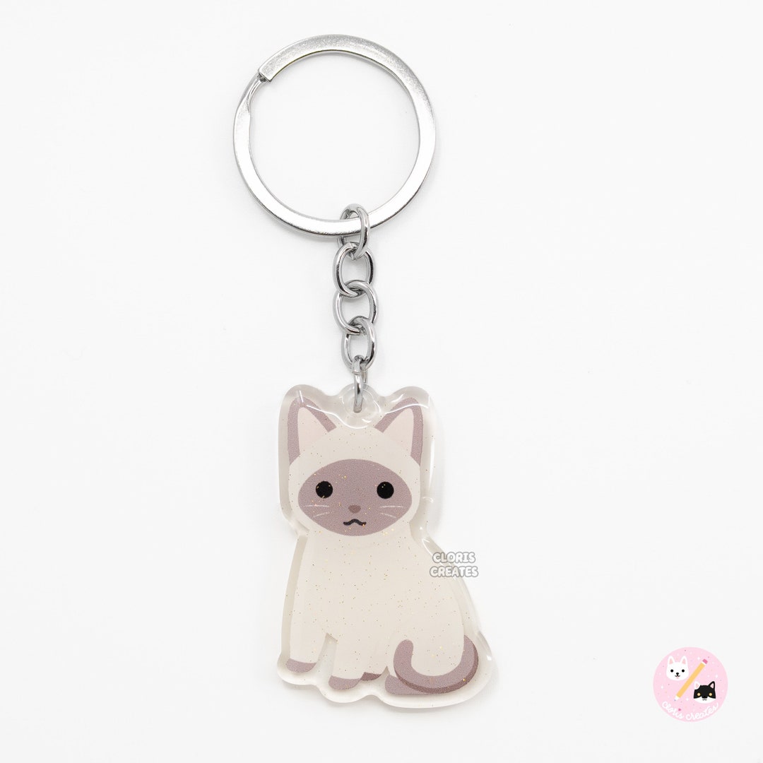 Lilac Point Siamese Cat Acrylic Pet Breed Keychain Cartoon Chibi Art ...