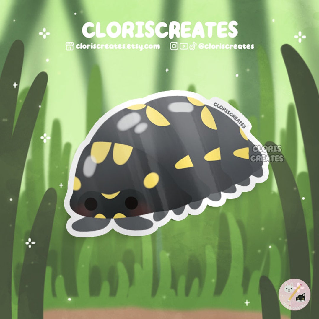 Gestroi Isopod Roly Poly Waterproof Die Cut Sticker | Kawaii Chibi Bug ...
