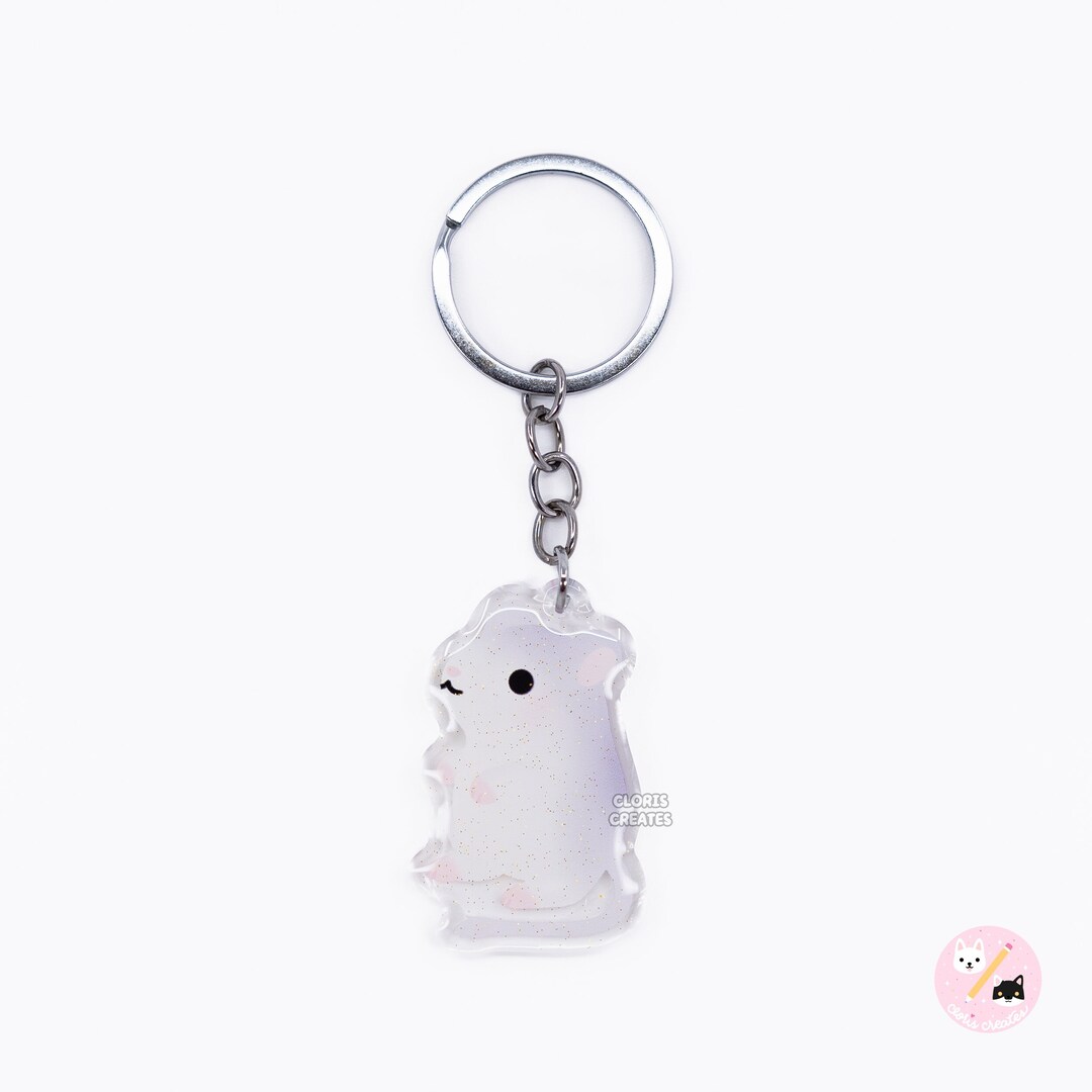 Silver Gerbil Acrylic Pet Breed Keychain | Cartoon Kawaii Art Double ...