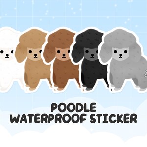 Standard Poodle Die Cut Sticker Kawaii Chibi Waterproof - Etsy
