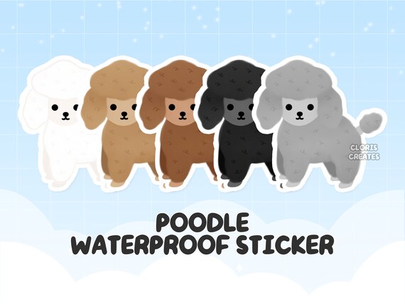 Standard Poodle Die Cut Sticker Kawaii Chibi Waterproof | Etsy