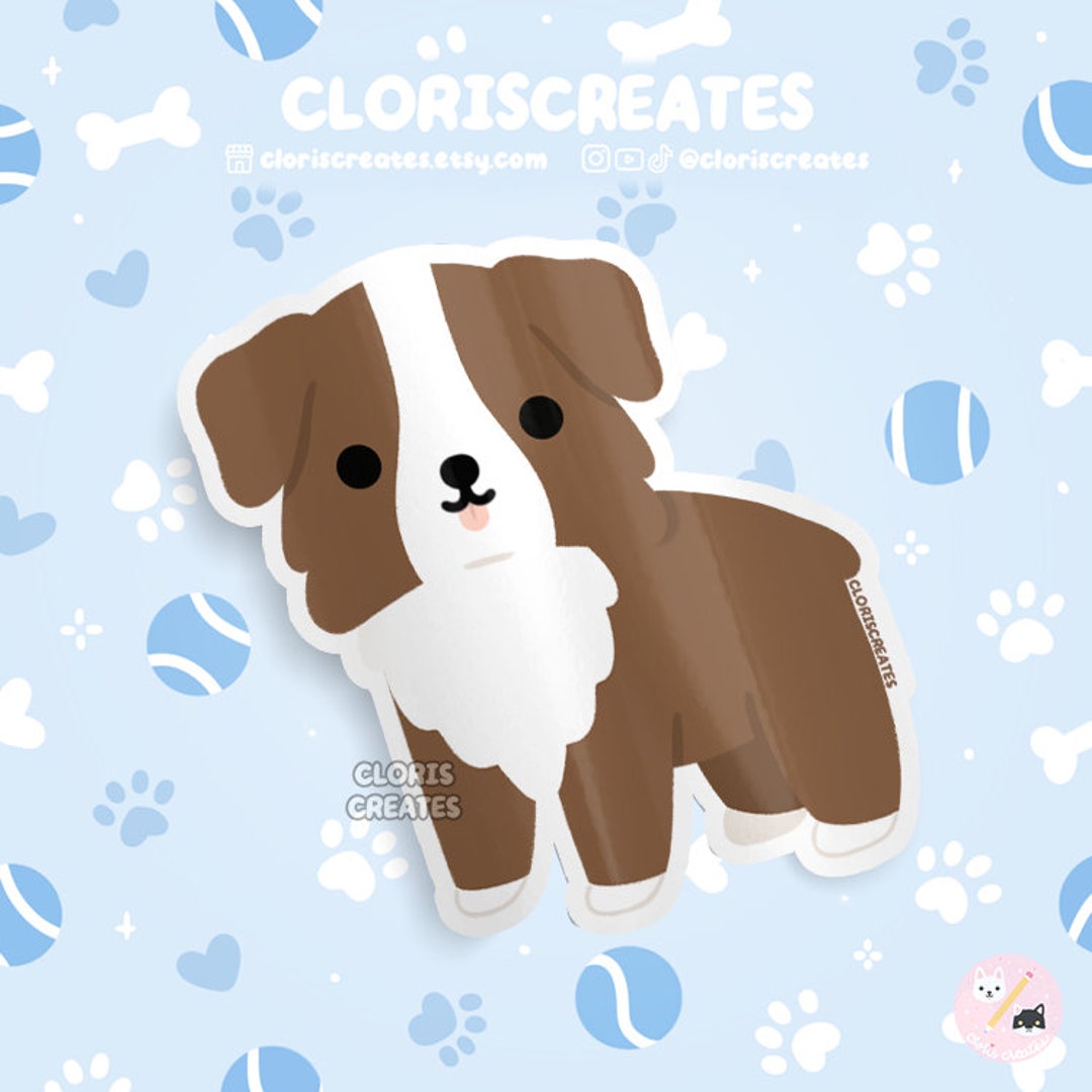 Red Bicolor Australian Shepherd Aussie Dog Waterproof Vinyl Sticker ...