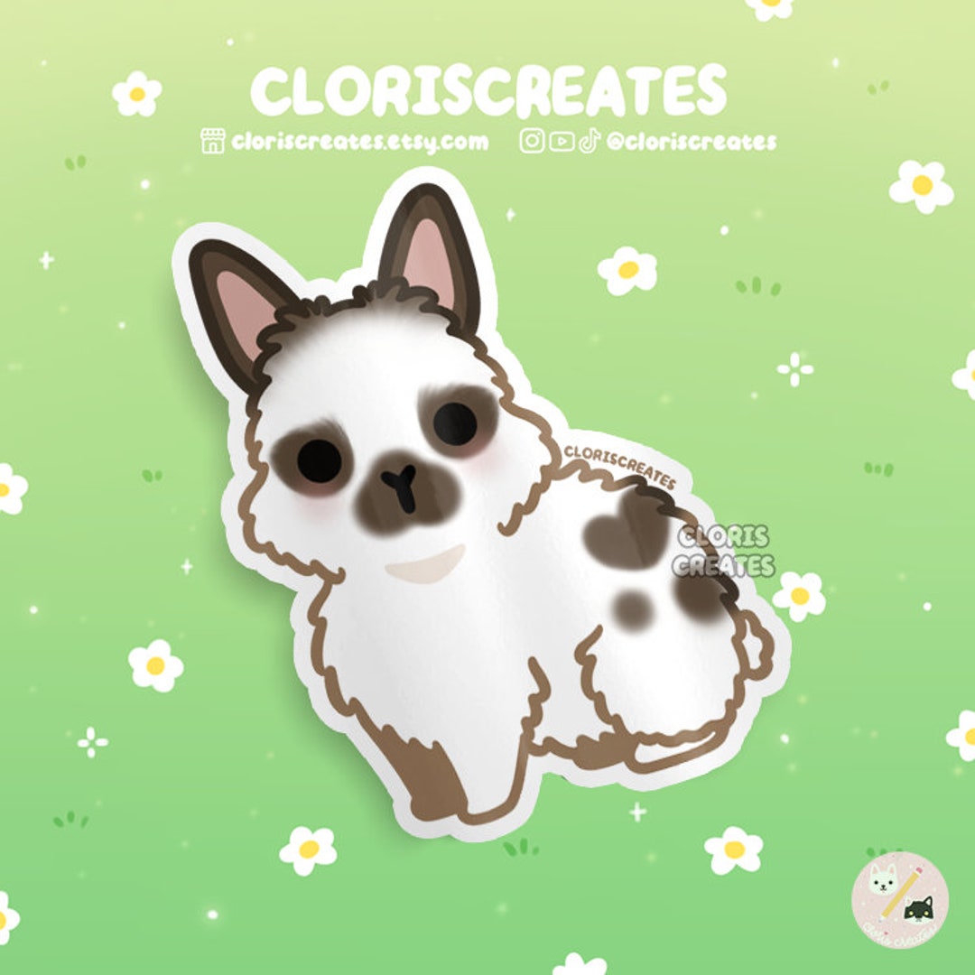 Broken Chocolate Lionhead Rabbit Waterproof Vinyl Sticker | Kawaii ...