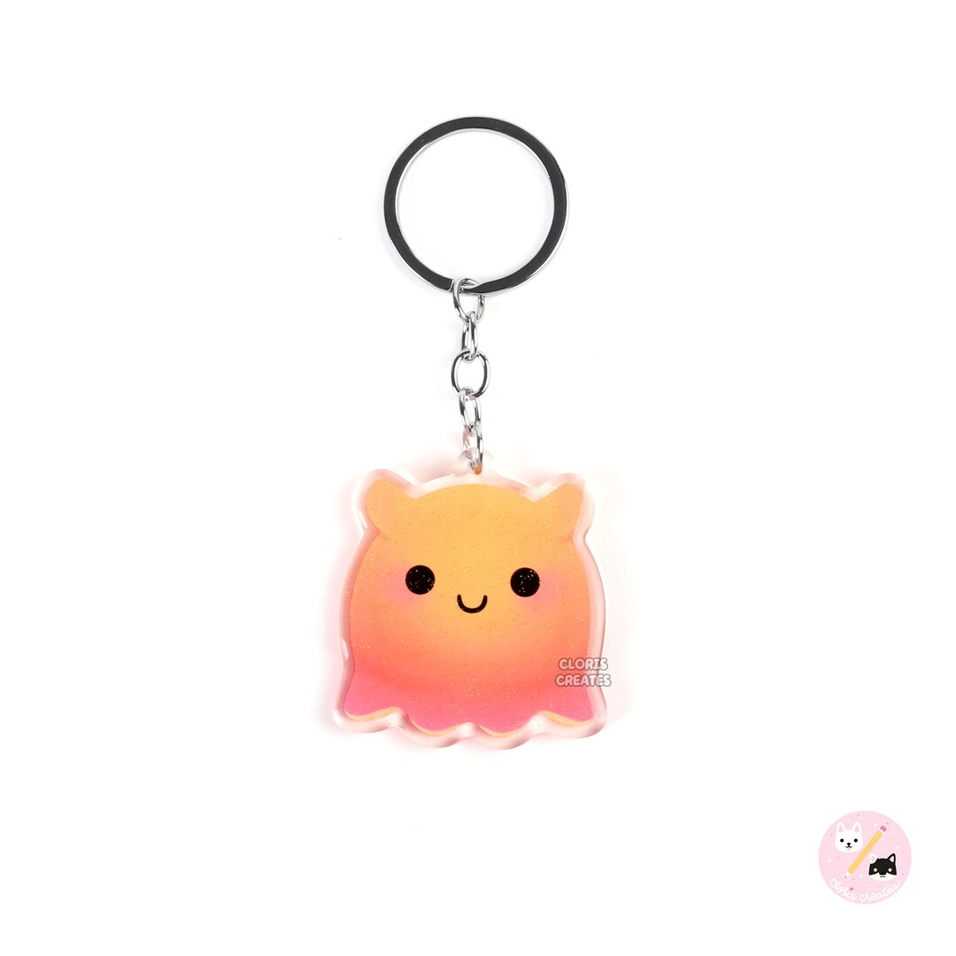 Flapjack Octopus Acrylic Glitter Keychain | Kawaii Chibi Marine Animal ...