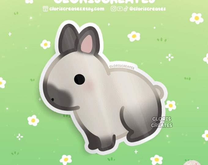 Sable point Netherland Dwarf bunny sticker cream brown rabbit vinyl ...