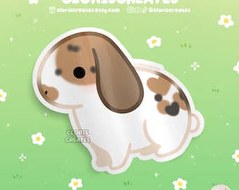 Mini Lop Rabbit Silhouette Decal Waterproof Bunny Decal, Vinyl Bunny ...