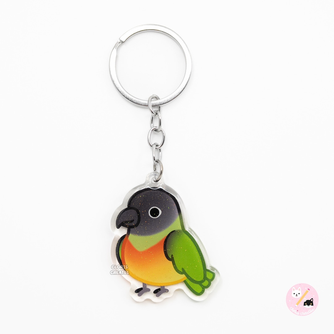 Senegal Parrot Acrylic Bird Breed Keychain | Cartoon Kawaii Art Double ...