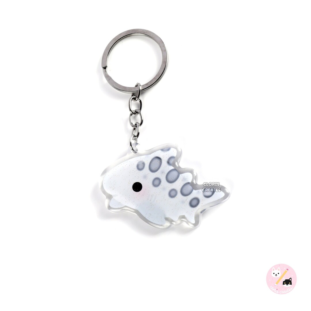 Leopard Shark Acrylic Glitter Keychain | Kawaii Chibi Marine Animal ...