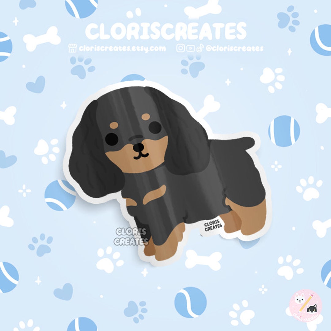 Black & Tan Cocker Spaniel Dog Breed Waterproof Vinyl Sticker | Kawaii ...
