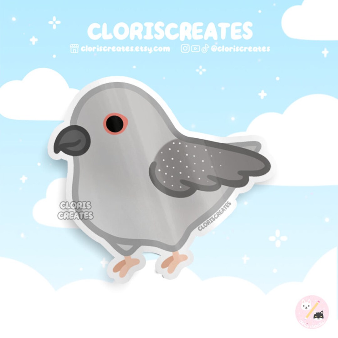 Diamond Dove Bird Breed Waterproof Vinyl Sticker | Kawaii Chibi Animal ...