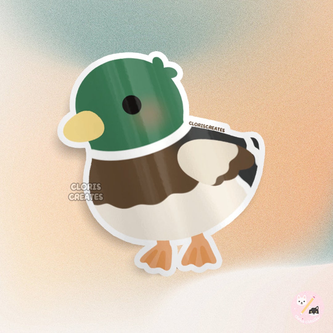 Mallard Duck Waterproof Vinyl Sticker Kawaii Chibi Petting - Etsy