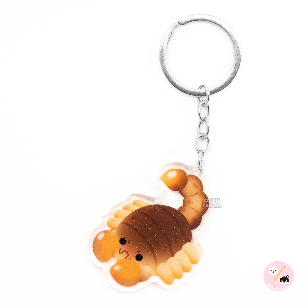 Angry Scorpion Keychain | Cartoon Exotic Pet Arachnid Bug Art Double ...