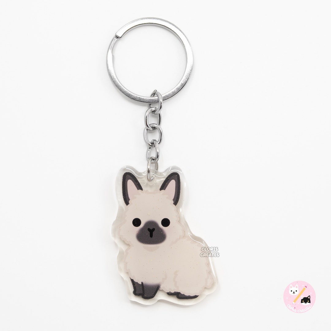 Sable Point Lionhead Rabbit Acrylic Pet Breed Keychain | Cartoon Kawaii ...