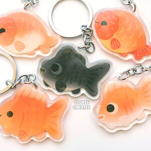 Orange Common Goldfish Keychain Cartoon Chibi Aquarium Art - Etsy