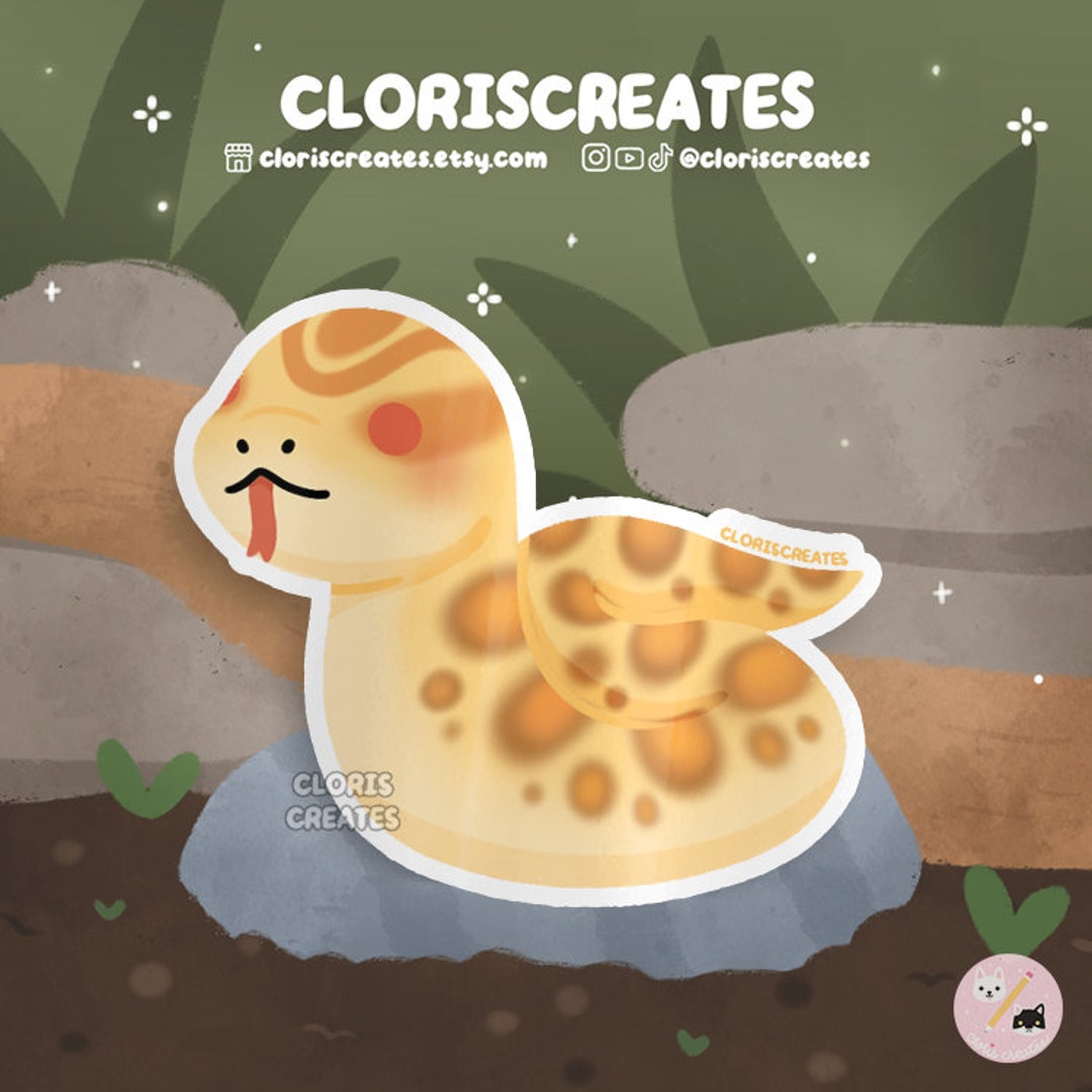 Pastel Hognose Snake Waterproof Vinyl Sticker | Kawaii Chibi Animal ...
