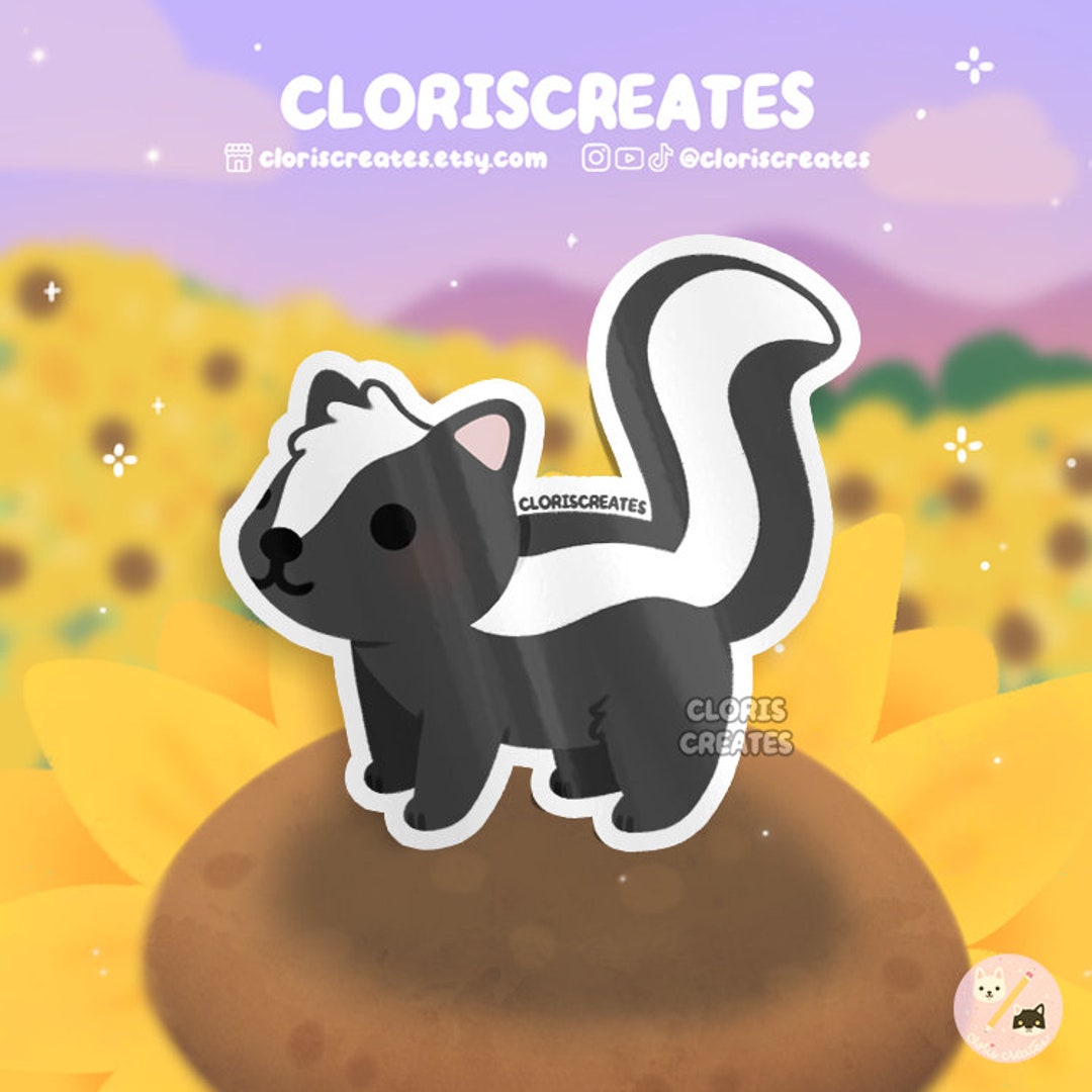 Skunk Waterproof Vinyl Sticker | Kawaii Chibi Animal Lover Art Laptop ...