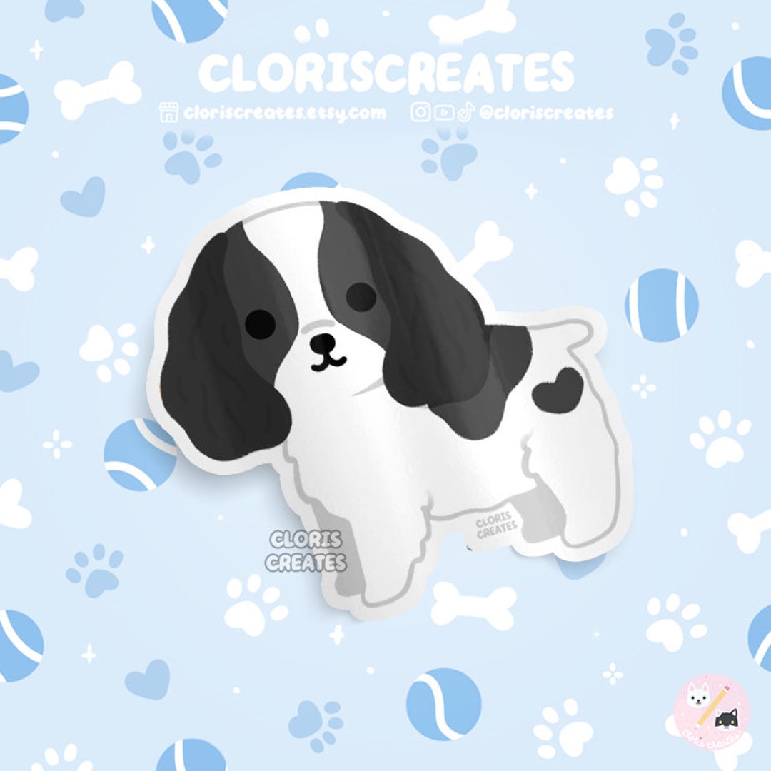 Black & White Cocker Spaniel Dog Breed Waterproof Vinyl Sticker ...
